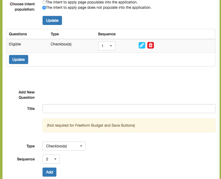 Intent to Apply Page Editor - GO Smart™