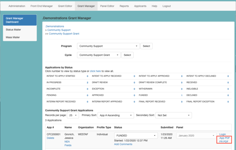 Admin > Grant Manager > App PDF - GO Smart™
