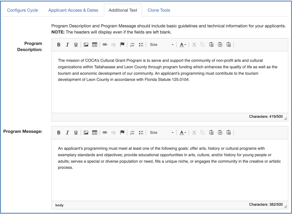 Program Cycles - Understanding the Fields - GO Smart™